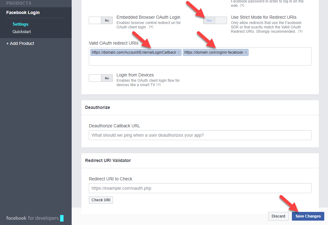Facebook Authentication