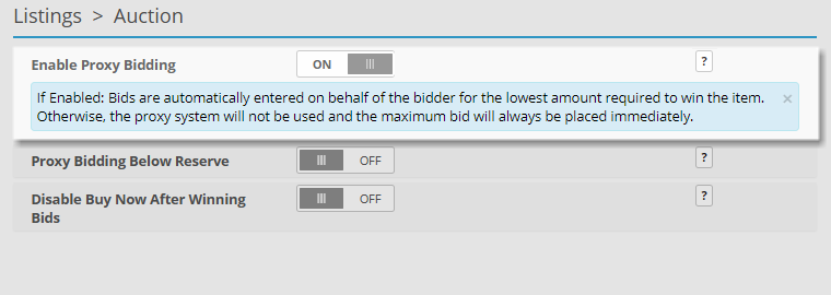 Bid Scenarios - With Proxy Bidding