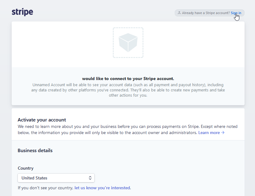 Configuring Stripe for Third Party Sellers